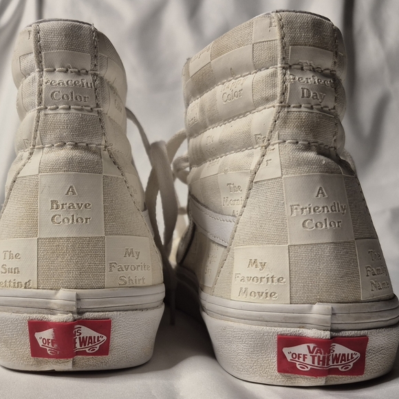 Vans | Shoes | Vans Hightop Sneakers In Cream And White | Poshmark